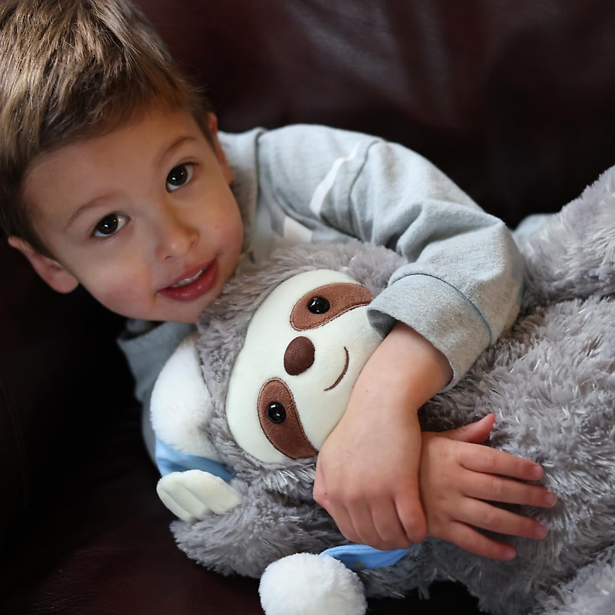 Thoughtful Sloth Plush Stuffed Animal - 16" Cotton Soft Cuddly Toy, Get Well Soon Care Package Gift for Kids, Teens & Adults