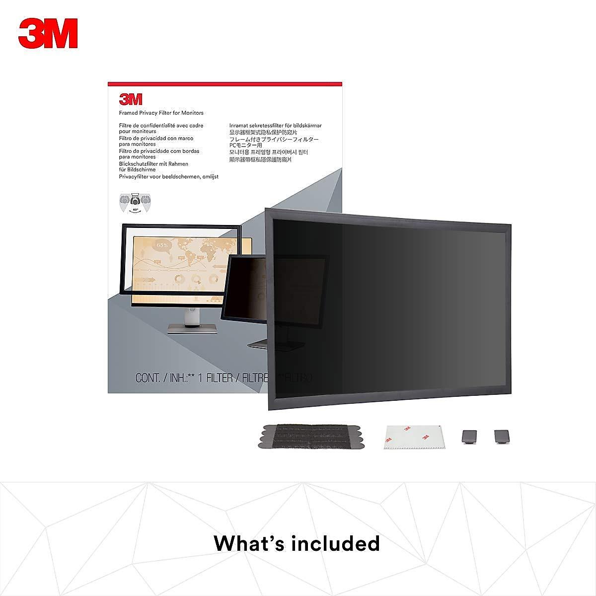 3M Framed Privacy Filter for 20" Widescreen Monitor (PF200W9F)