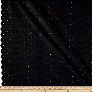 Ben Textiles Heavy Cotton Eyelet Black Fabric by the Yard