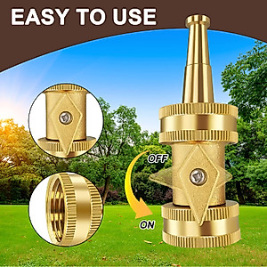 4 Pack Brass Water Nozzle, Pressure Nozzle, Hose Jet Nozzle, Garden Hose Nozzle Heavy Duty 3/4" GHT