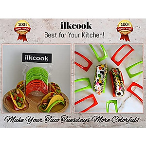Taco Holders Set Of 24 || 24 pcs Taco Shell Stand || 12 pcs Red Color and 12 pcs Green Color Taco Stands || BPA Free || Disposable Taco Holders Set Dishwasher and Microwave Safe