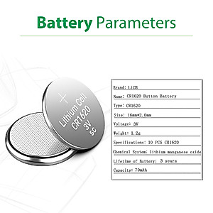 LiCB CR1620 3V Lithium Battery CR 1620 (10-Pack)