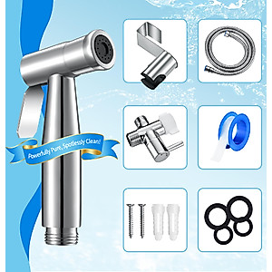 Toilet Handheld Bidet Water Sprayer: Muslim Shower Hand Held Bidet Sprayer Hose Set for Cloth Diaper Washer Bathroom Sink Toilets Bidets Cleaning Faucet Jet Spray Valve Attachment Kit Stainless Steel