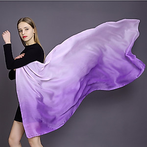 SNUG STAR Cotton Silk Scarf Elegant Soft Wraps Color Shade Scarves for Women (Purple)