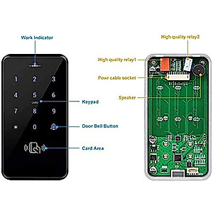 LEXI Ultimate Full Waterproof RFID Keypad, 3000 Users Capacity, 125KHz Stand-Alone Access Control Touch Screen Panel, PIN Code, Wiegand 26, with 10pcs RFID Key fob Cards, Can be Installed Outdoor