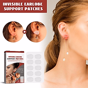 Ear Lobe Support Patches Earring Support Patches Invisible Ear Lobe Support Tape Portable Earlobe Support Patches Large Earrings Support Sticker Reduces Strain for Women Long Time Wear Earring