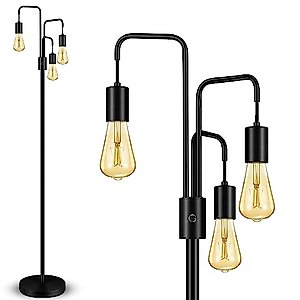 BoostArea Industrial Floor Lamp for Living Room,Modern Standing Lamp Stand Up Lamp with 3 Light, Bulbs Not Included,Simple Design Floor Lamp for Bedroom, Living Room, Office, Kids Room, Reading