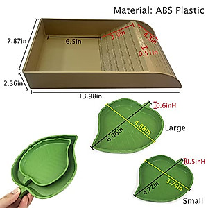 3pcs Tortoise Food Dish with Ramp and Basking Platform Leaf Tortoise Water Food Bowls Reptile Water Dish Turtle Reptile Pool for Amphibians Brown