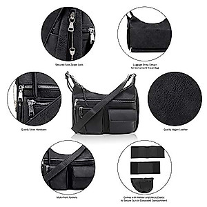Jessie & James Large Concealed Carry Crossbody Bag For Women Gunbag Shoulder Purse With Detachable Holster Black