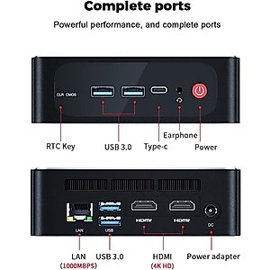 MINI PC SER3 AMD R7 3750H Up to 4Ghz 4Cores 8Threads TDP35W Radeon RX Vega 10 Graphics DDR4 16G+500G M.2 Nvme pcle3.0 SSD wifi5+BT4.0+RJ45 1000M 4K 60hz dual display AUTO POWER ON Office MINI PC
