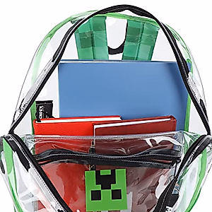 Bioworld Minecraft 17" Clear Plastic Backpack with Removable Laptop Pocket
