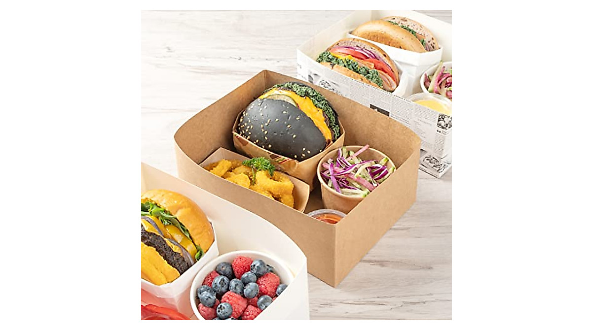 Restaurantware Bio Tek Burger Trays - Eco-Friendly & Recyclable
