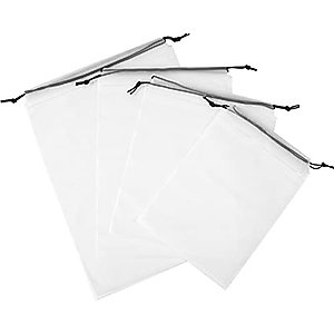 20 Pieces Matte Translucent Travel Portable Shoes Storage Bags Organizer with Drawstring Travel Storage Bag (4 Different Sizes)