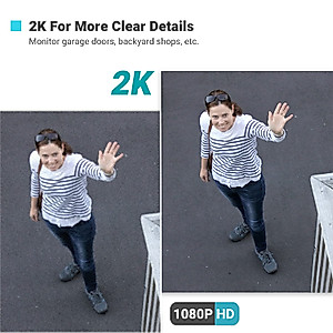 TWUFY Wireless, 360°PTZ Solar Outdoor Security Cameras with Pan 355° Tilt 120°, 15000mAh Battery, 1080P Night Vision,PIR Motion Detection, 2-Way Audio, IP65