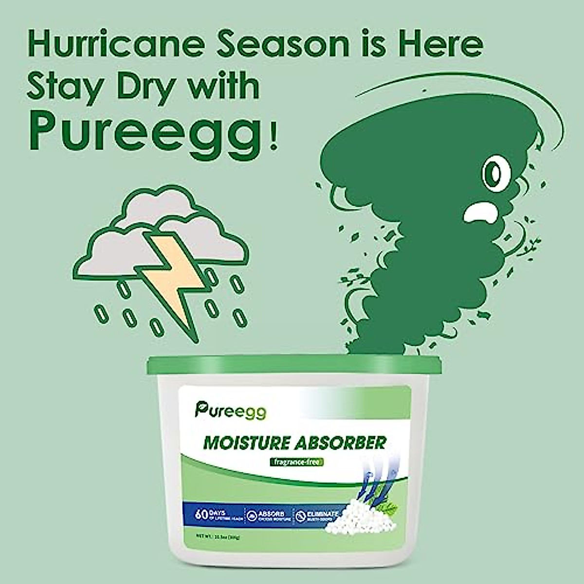 Pureegg Moisture Absorbers for Closet - 8 Packs - 10.6 Oz, Fragrance-Free Dehumidifier for Closet, Efficient Humidity Absorbers for Laundries, Kitchens, Basements