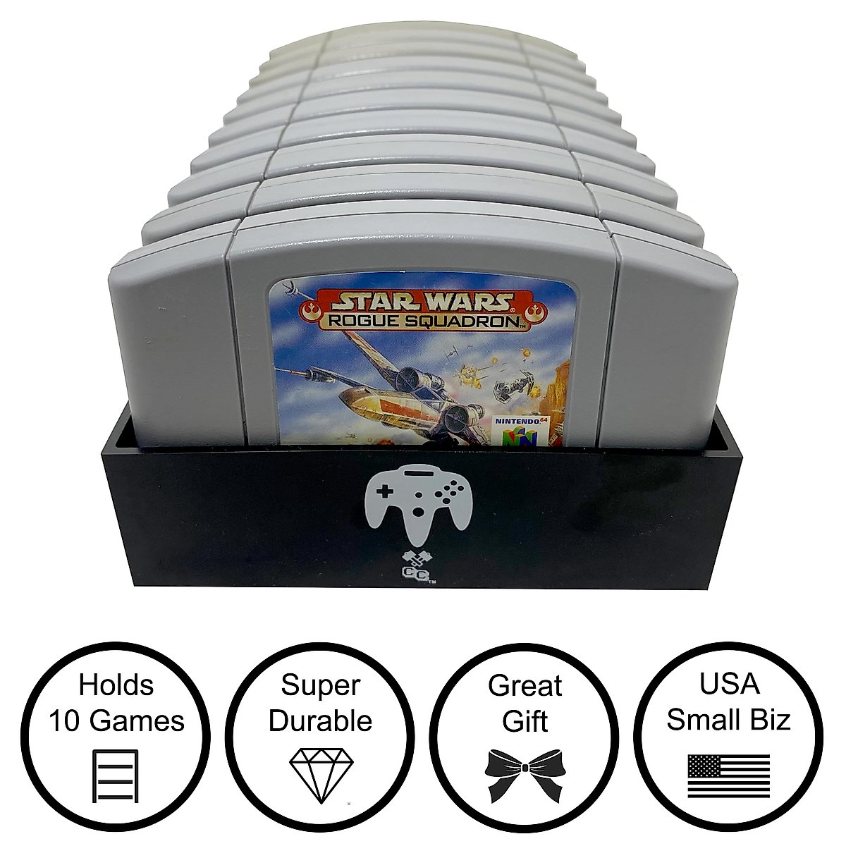 Collector Craft, Black, Organizer Compatible with Xbox One Games, Xbox One Game Tray, Holds 10 Xbox One Games, Clutter Reducing, Video Game Collection, Video Game Display