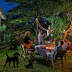 XHSP 3 Pieces Dog Statue Art Decor Garden, Black Dog Silhouette Décor Animals Shape Yard Decoration Art Decoration for Yard Lawn, Garden, Pathway, Outdoor (Dog)