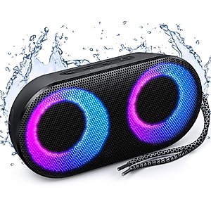MIATONE Portable Bluetooth Speakers with Lights, Bluetooth Speaker Kids, 15W, IPX7 Waterproof, Bluetooth 5.3, 24H Playtime, Built-in MIC, TWS Portable Speaker for Gifts Teen Boys Speaker