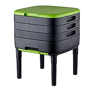 MAZE Three Level Worm Farm Compost Bin with Plastic Extension Legs