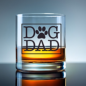 Dog Dad Whiskey Glass for Men With Pets - Unique Gifts for Dog Lovers - Fathers Day, Birthday, Christmas, Valentines day - Boyfriend, Husband, Son, Dog Owner
