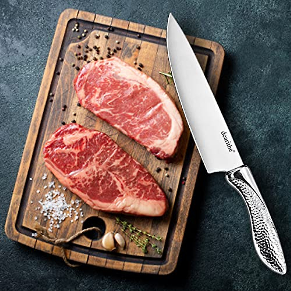 dearithe Kitchen Knife Set 3 Piece, High Carbon Stainless Steel Professional Chef Knife Set, Sharp Knife with sheath, Knives Set for Kitchen