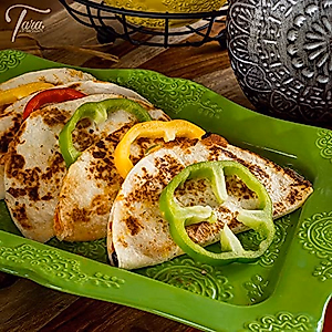 Temp-tations 11"x7" Cookie Sheet, Platter, Shallow Tray or Replacement Lid-It (Mila, Moroccan Green)