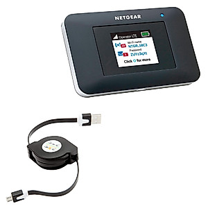 BoxWave Cable Compatible with Netgear 4G LTE Mobile Hotspot (AC797) (Cable miniSync, Retractable, Portable Sync Cable for Netgear 4G LTE Mobile Hotspot (AC797)