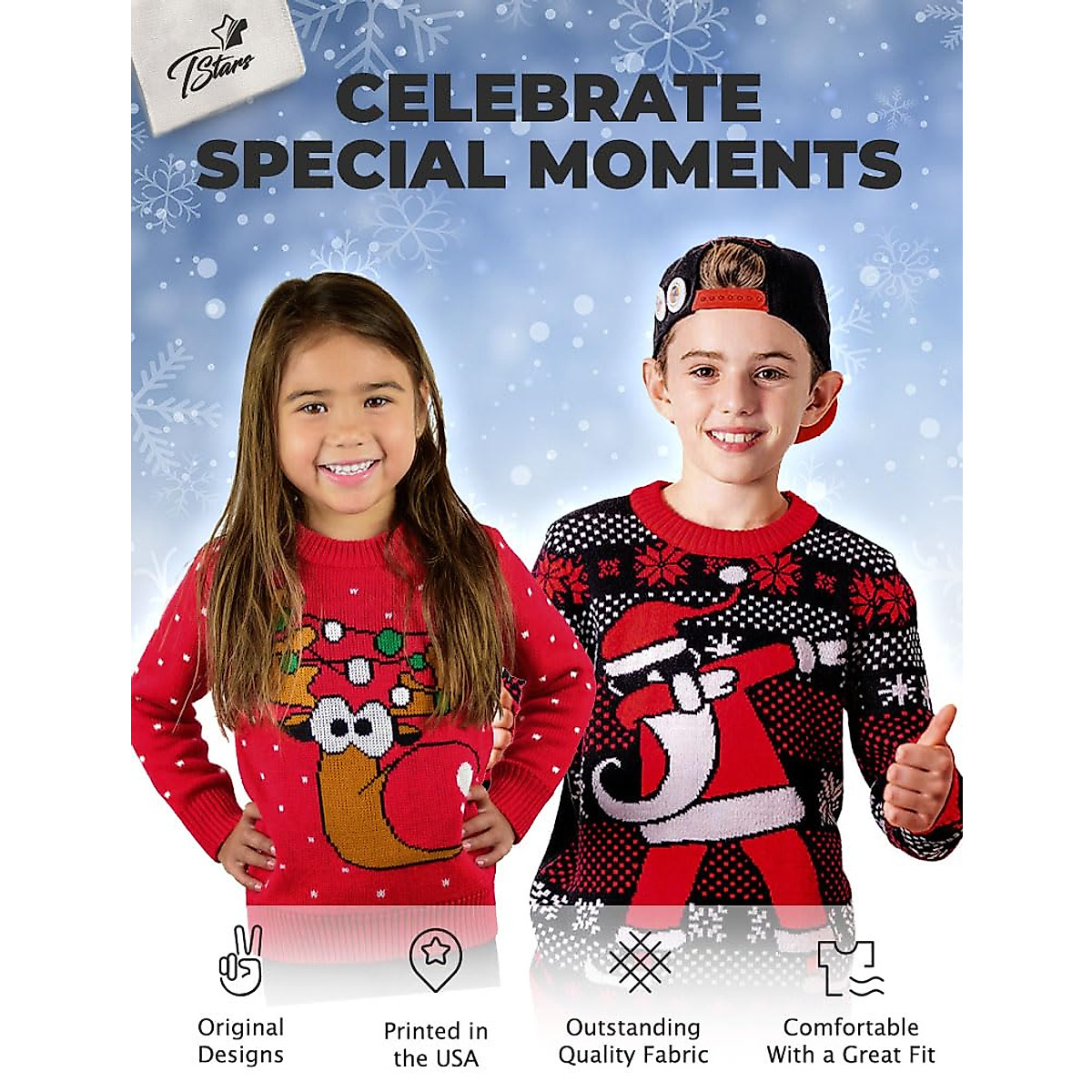 Santa Claws Sweatshirt Toddler Youth Kids Cat Ugly Christmas Sweater Style Medium Red