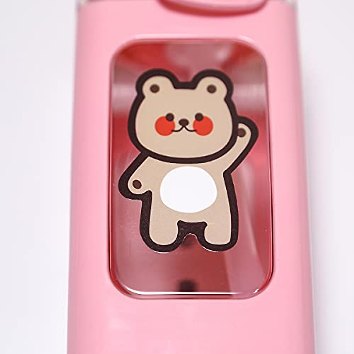 PEXIZUAN Kawaii Bear Water Bottle With Straw Sport Plastic Portable Square Drinking Bottle For Girl Cute Juice Tea Water Cups 700ml(Pink,700ml)