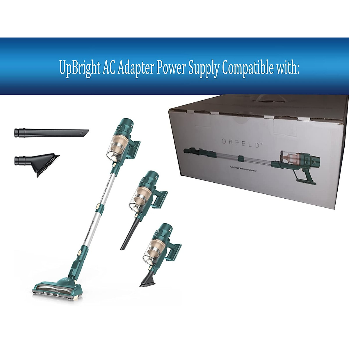 UpBright 31V AC Adapter Compatible with ORFELD VC818 BL818 C10G Lithium-ion DC 25.9V 2200mAh 160W 4 in 1 Cordless Stick Vacuum Cleaner Li-Ion Rechargeable Battery RK-3100500 500mA Power Supply Charger