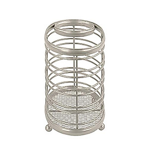 Spectrum Ashley Hair & Accessory Holder (Satin Nickel Powder Coat) - Bathroom & Under Sink Organizer for Hair Dryer, Beauty Tools, Accessories, & Home Essentials