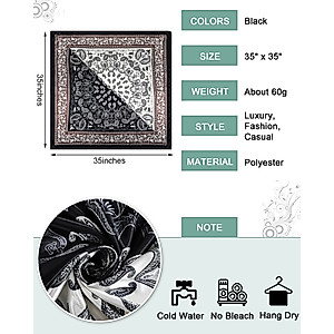 JaGely 12 Pcs 35" Satin Square Large Head Scarves Silk Like Neck Scarf Vintage Bandanas Satin Hair Scarf Neckerchief(Classic Style)