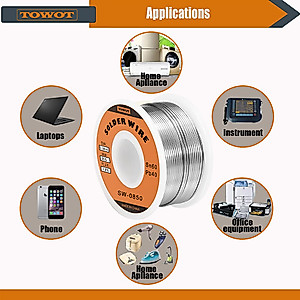 TOWOT Tin Lead Rosin Core Solder Wire for Electrical Soldering, Content 1.8% Solder Flux Sn60-Pb40 (0.8mm, 50g)