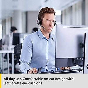 Jabra Evolve 75 MS Wireless Headset, Stereo – Includes Link 370 USB Adapter – Bluetooth Headset with World-Class Speakers, Active Noise-Cancelling Microphone, All Day Battery