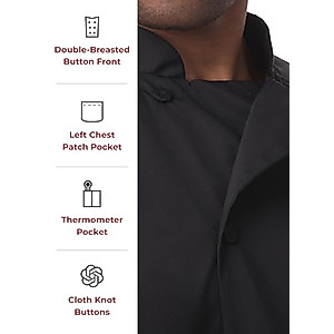 Chef Works Men's Montreal Cool Vent Chef Coat, Black, Large