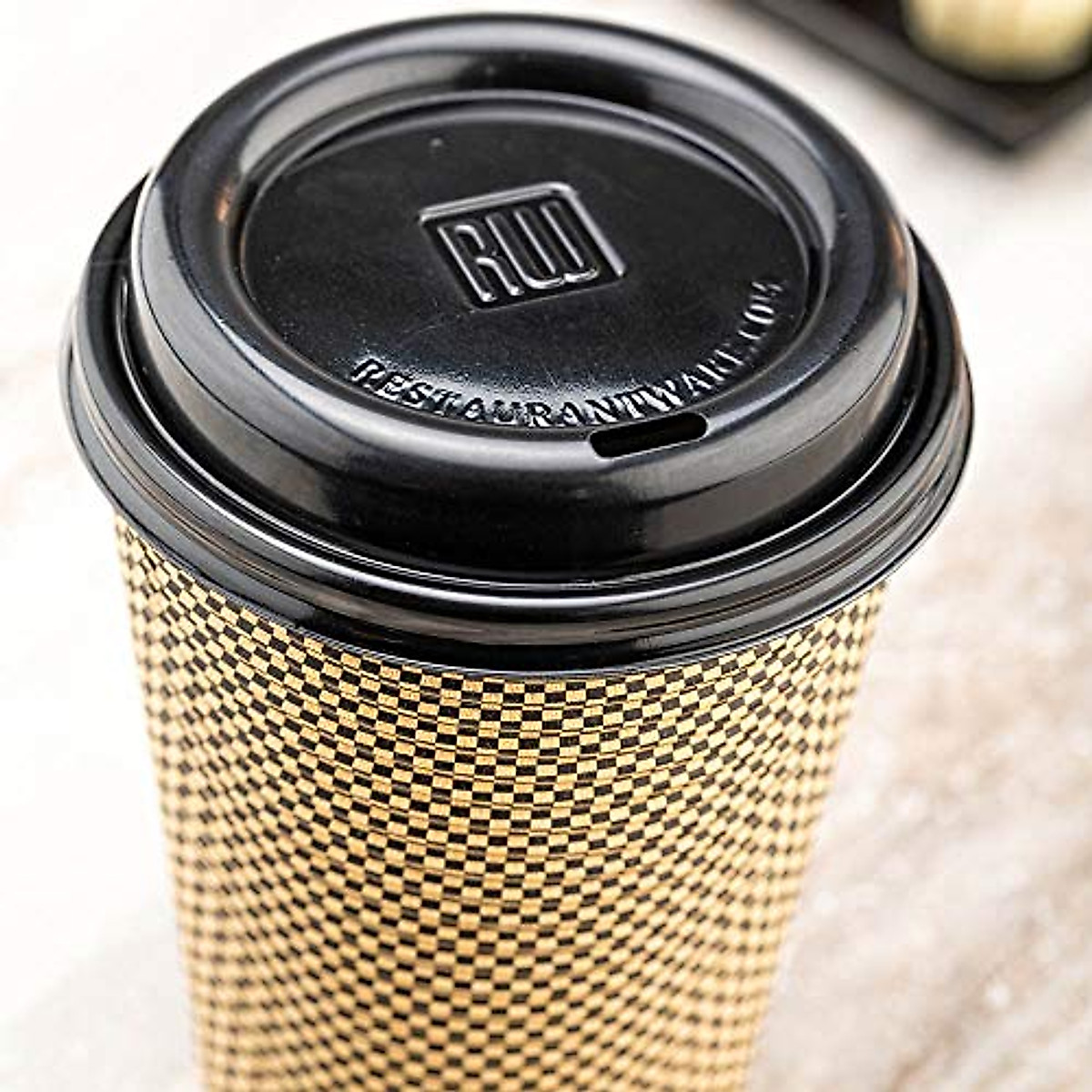 Restaurantware LIDS ONLY: Restpresso Coffee Cup Lids For 4 Ounce Cups 500 Disposable Paper Cup Lids - Cups Sold Separately Elevated Drinking Spout Gray Plastic Hot Cup Lids Air Flow Vent