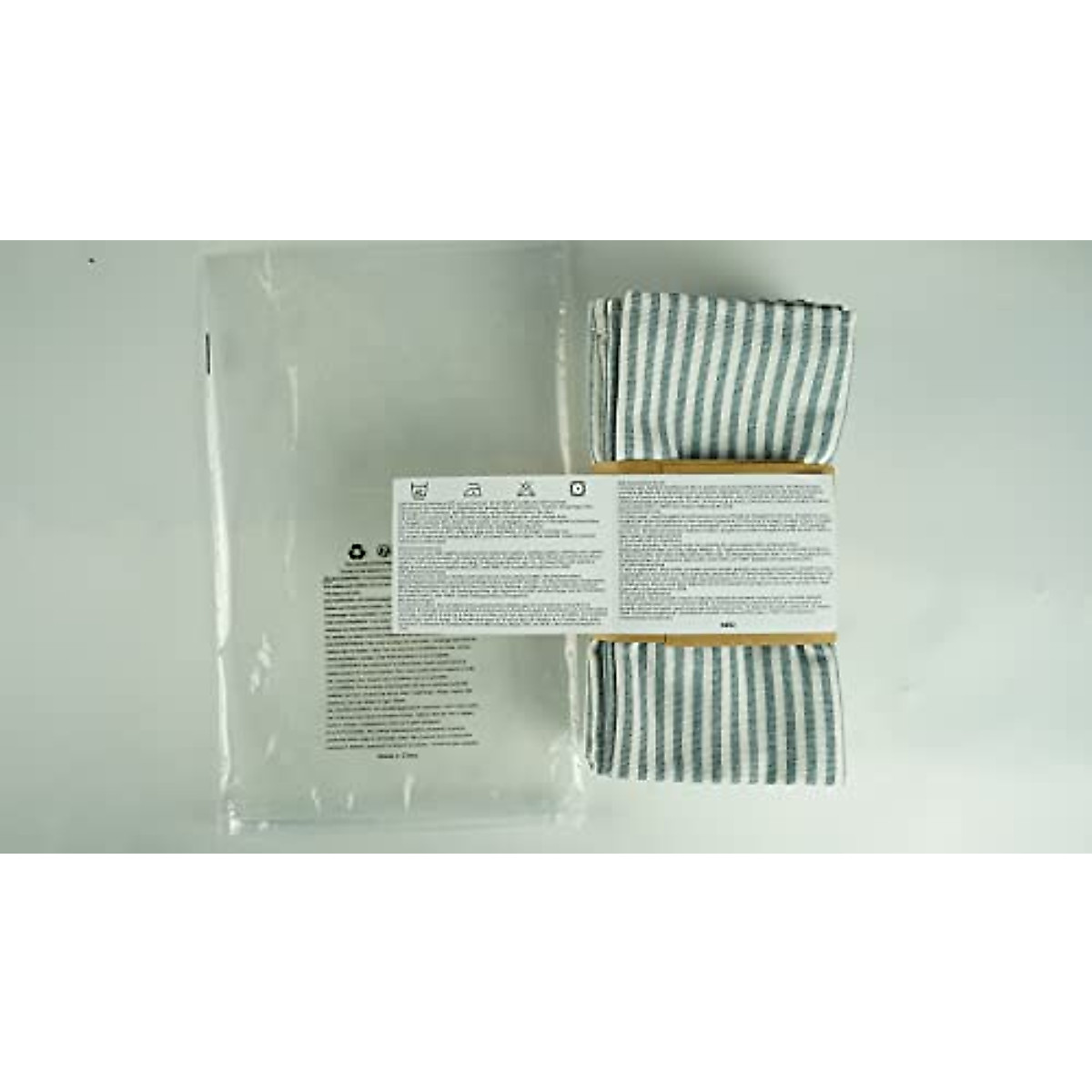 INFEI Plain Striped Cotton Linen Blended Dinner Cloth Napkins - Set of 12 (40 x 30 cm) - for Events & Home Use (Ocean)