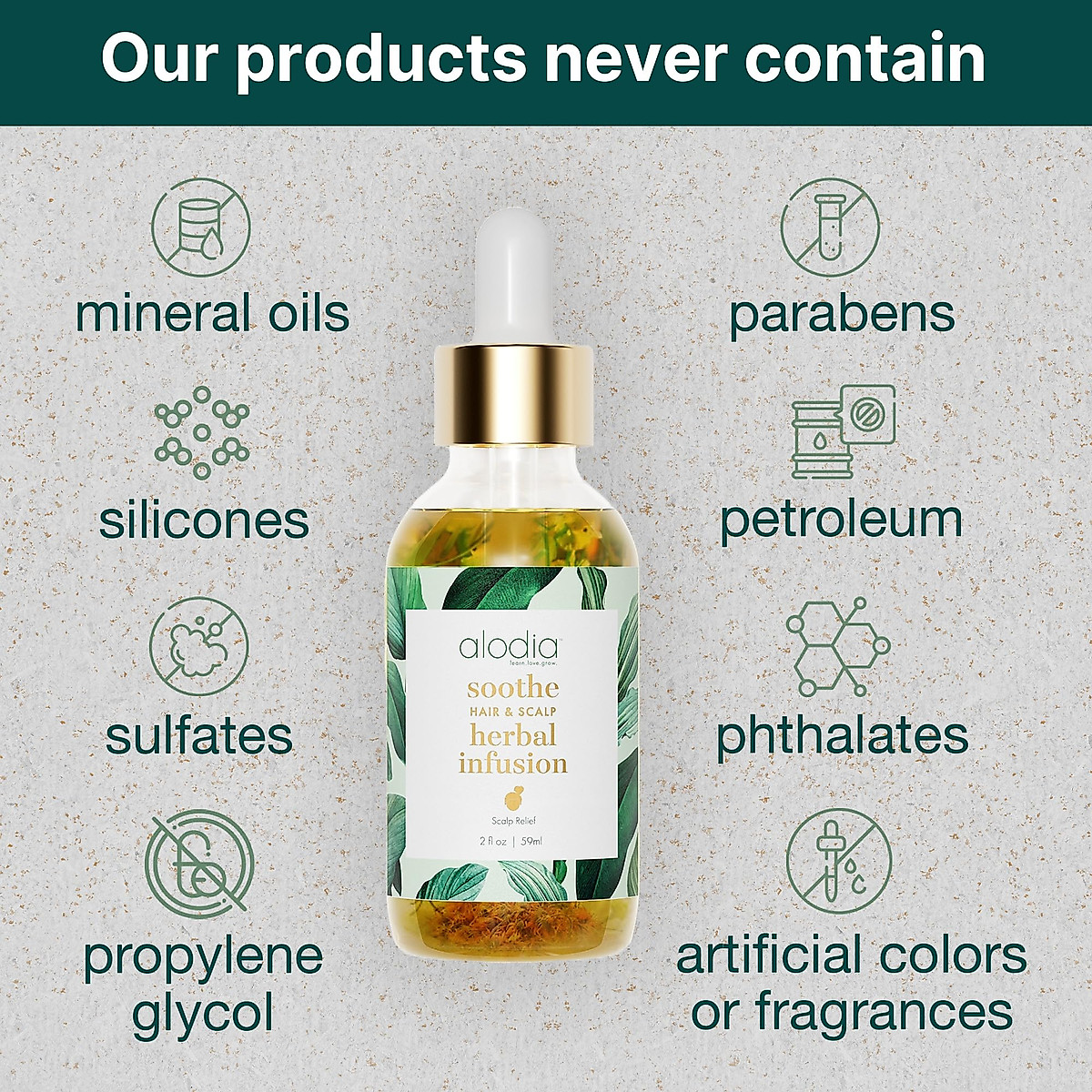 Alodia Soothe Hair & Scalp Herbal Infusion - 2 oz Leave-on Scalp Oil Serum to Calm Dry, Irritated & Flaking Scalps - with Chamomile, Jojoba Oils, Egyptian Calendula Flowers & Safflower - Nut-free