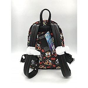 Loungefly Disney Villains Tattoo All Over Print Women's Double Strap Shoulder Bag Purse