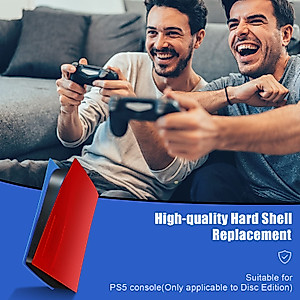 for Console, Hard Replacement Panels Plate Shell for PlayStation 5 Console Blu-Ray Edition, ABS Anti-Scratch Dust-Proof Protective Cover Faceplate Case Accessories for PS5 (Blue&Red)