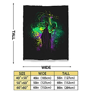 GACOZ-Maleficent Art- Ultra Soft Throw Blanket Flannel Fleece All Season Light Weight Living Room Bedroom Warm Blanket 80×60inch