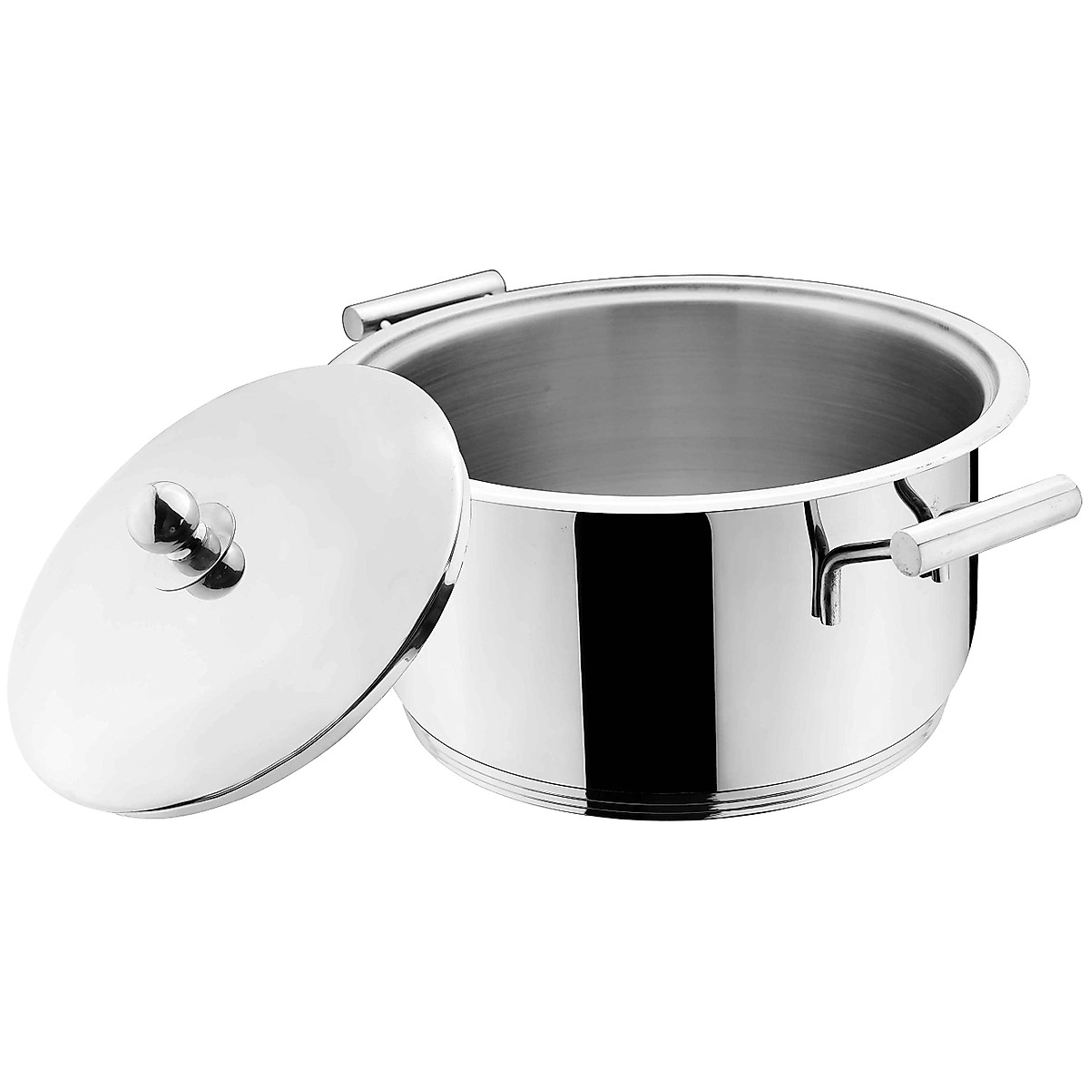 Stainless Steel Stockpot Stew Pot Casserole Soup Pot with Heat-Resistant Double Handle,Mirror Polished Stockpot 17 Quart with Lid,Professional Home Chef Grade Clad Pot for Induction Stovetop