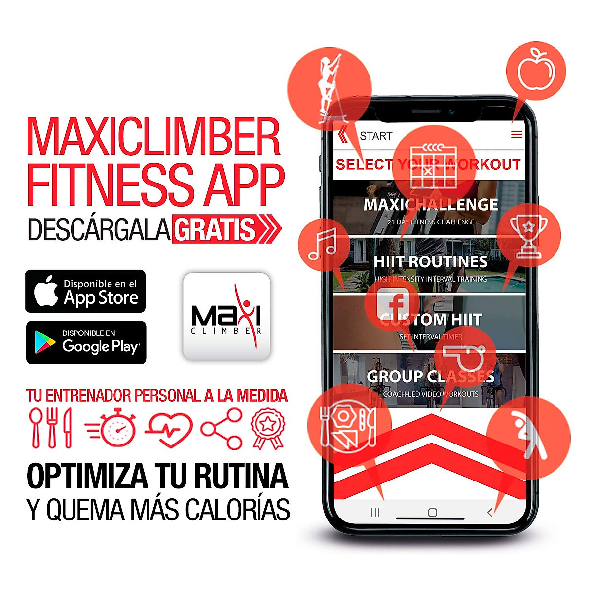 MaxiClimber XL-2000 Hydraulic Resistance Vertical Climber. Combines Muscle Toning + Aerobic Exercise for Maximum Calorie Burn. 12 Resistance Levels, Lightweight Aluminum Mainframe, Free Fitness App.