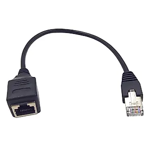 RJ45 Extension Cable Haokiang Ethernet Extension Cable Network Cat6 Extension Patch Cable RJ45 Male to Female Connector Network Extension Cable (1ft)