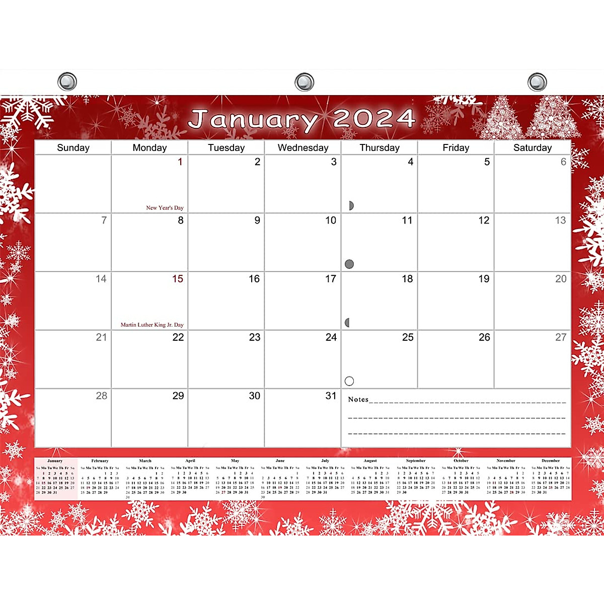 2023-2024 Calendar 16 Months Student Calendar/Planner for 3-Ring Binder, Desk, or Wall -v029