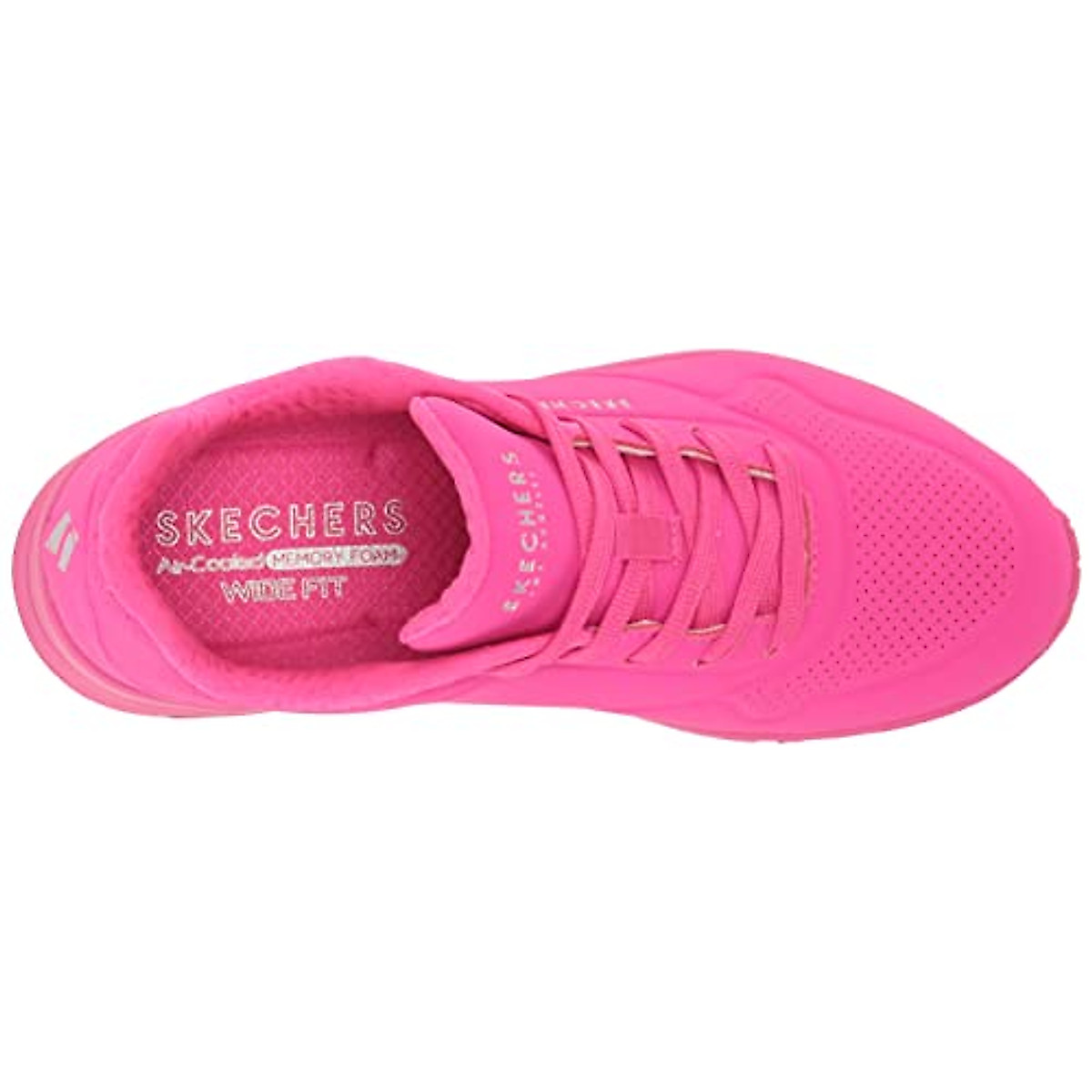 Skechers womens Skecher Street Women's Uno - Night Shades Sneaker, Pink Hot Pink Durabuck Htpk, 7.5 US