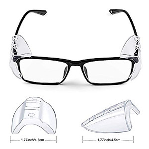 YunTuo 2/4/6/10 Pairs Glasses Side Shields for Eye Glasses,Safety Glasses with Side for Eye Protection-Fits Small to Medium Eyeglasses (2)