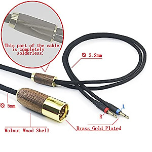 NewFantasia 4-pin XLR Balanced Cable 6N OCC Copper Silver Plated Cable for Monolith M1060, M1060C, M565, M565, for AudioQuest Nighthawk Headphone Walnut Wood Shell (2X 2.5mm Version)