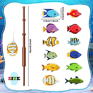36 Pcs Fishing Birthday Party Decorations Fish Cupcake Pole Picks Fishing Themed Party Supplies Little Fisherman Tropical Appetizer Pick Cocktail Decoration for Drink Baby Shower Party Favor Kids
