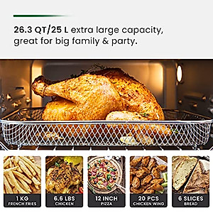 VAL CUCINE 10-in-1 Smart Air Fryer - Extra-Large Convection Countertop Toaster Oven - Brushed Stainless Steel Finish - 26.3 QT/25 L